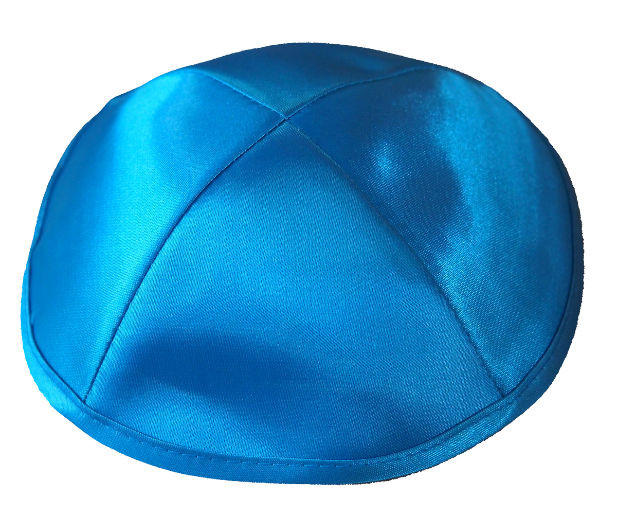 Judaica Turquoise Satin Kippah Lightweight 20 cm Israel Jewish Traditi ...